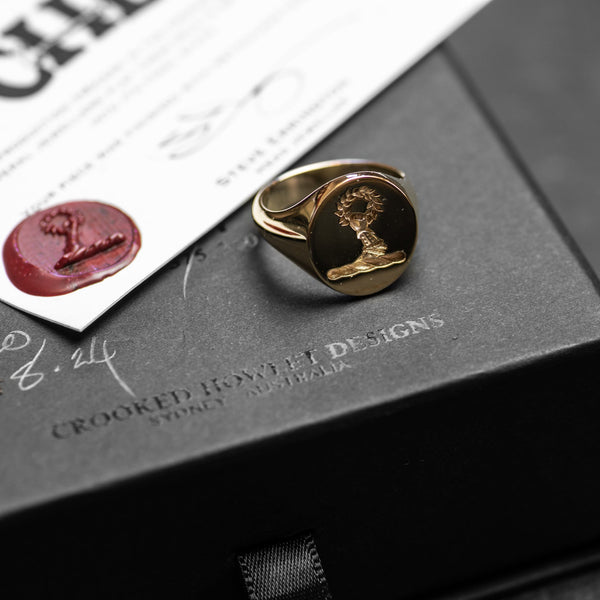 Oval Signet w/ Family Crest – Crooked Howlet Designs